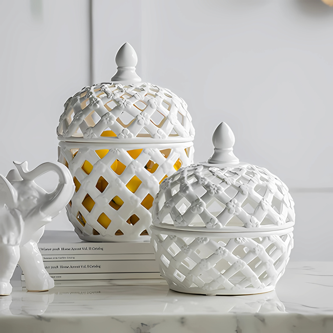 LA_1106 Ballas Bird Lidded Jar – Shadows and Patterns