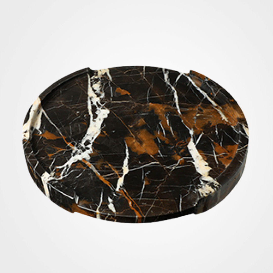 Round Marble Tray – Shadows and Patterns
